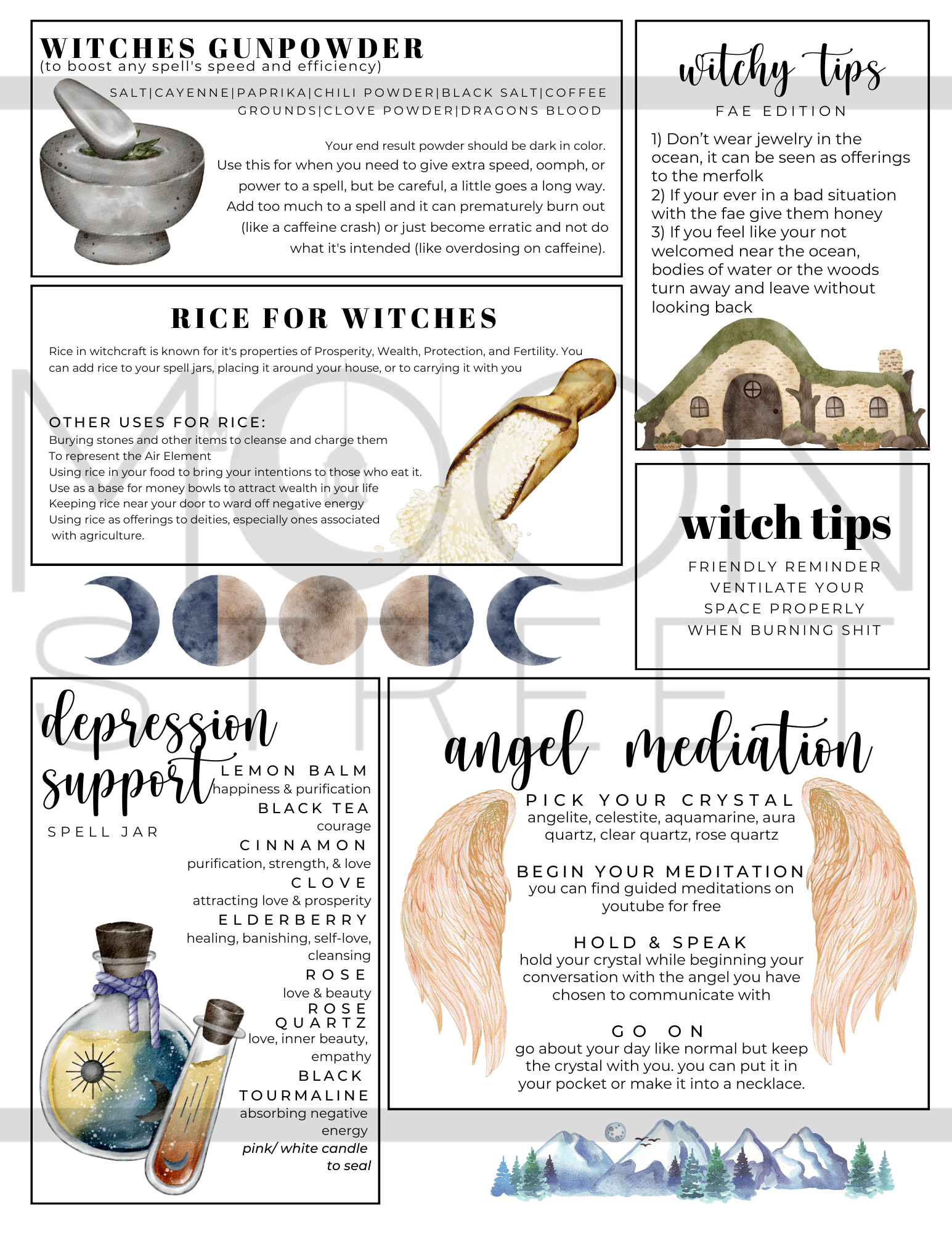 Digital Download | VOL 5 | Book Of Shadows Sticker Pack – Moon Street ...