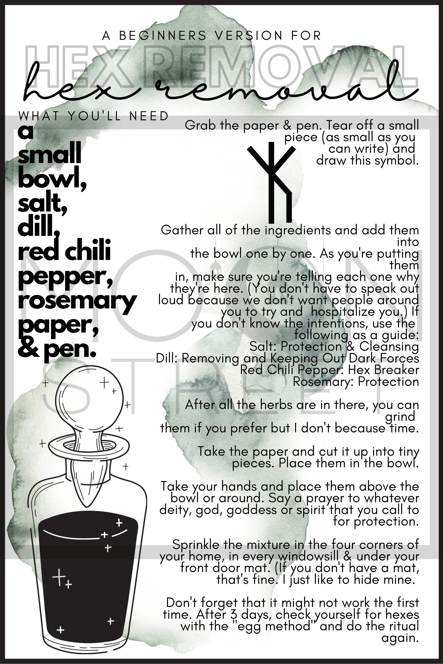 Hex Removal For Beginners PDF Print – Moon Street Kits INC